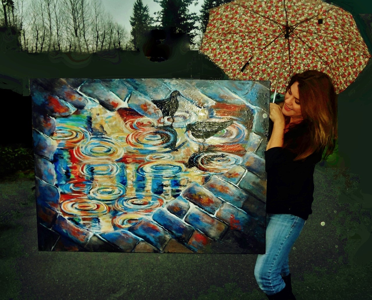 Rain Puddle at Pioneer Square - Snohomish Artist, Edmonds, Bothell ...